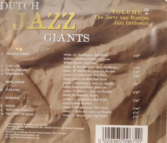 Dutch Jazz Giants (Vol. 2) | Muziek | bol