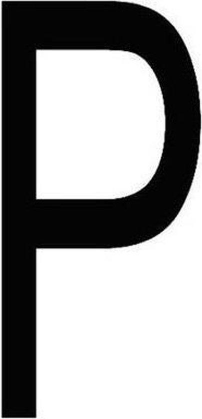 Letter 'P' sticker zwart 70 mm | bol.