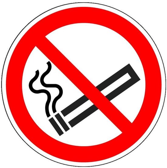 Niet roken sticker - ISO 7010 - P002 400 mm | bol