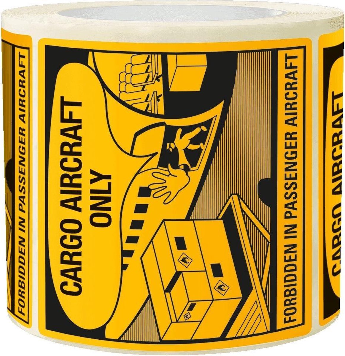 Cargo aircraft only sticker, zelfklevend papier, 1000 op rol 125 x 115 ...