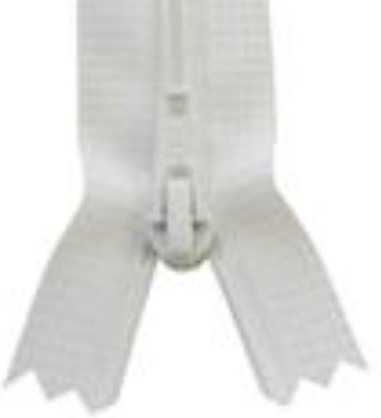 YKK broekrits met spiraal tandjes, Lengte 15 cm, Wit, niet deelbaar, Per Stuk. | bol.com