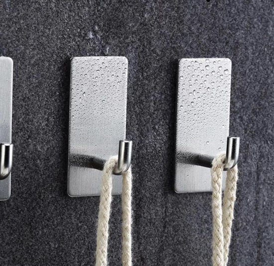 RVS Wandhaak (12-stuks) - Zelfklevende Handdoek Haakjes - Multi ...