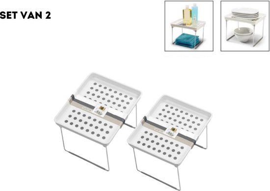 2x Opbergplank – Rekje - Antislip - Orginazer - Keuken - Badkamer ...