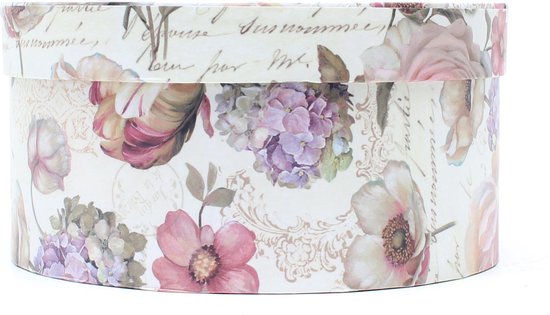 Rond cadeau doosjes roze/wit 15 x 15 cm met bescherm plastic ...