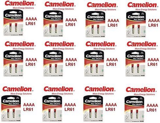 24 Stuks - Camelion LR61-BP2 Alkaline 1.5V AAAA Batterijen (12 Blisters ...