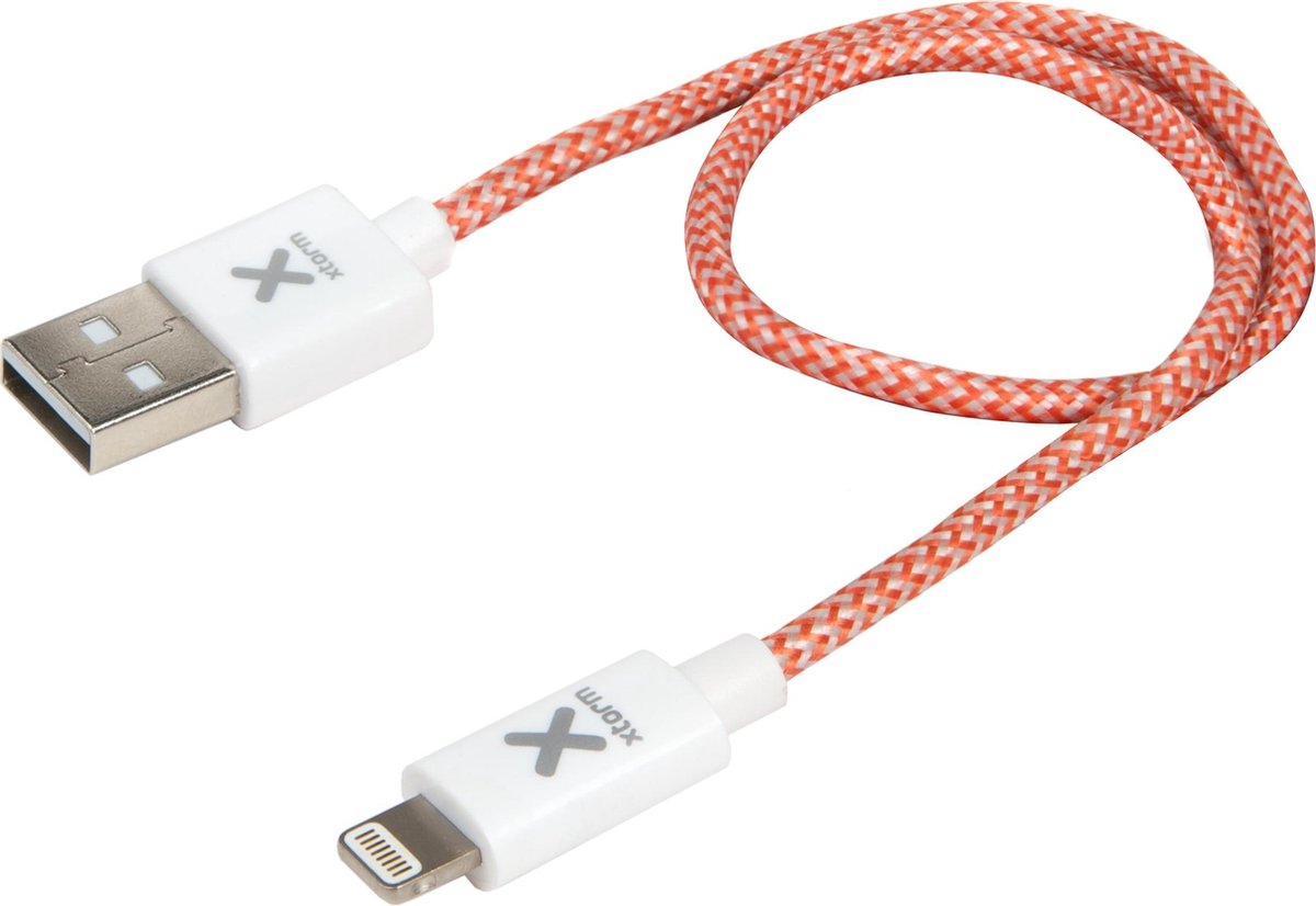 Xtorm Korte lightning USB kabel - 20 cm - Rood/Grijs | bol.com