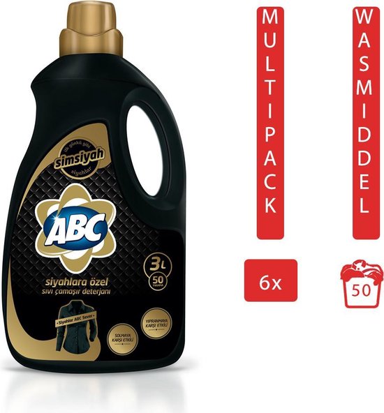 ABC VLOEIBAAR WASMIDDEL 3L BLACK (50 WASBEURTEN) | bol