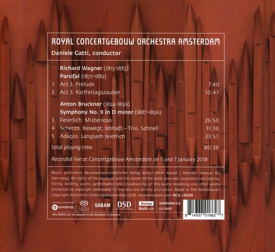 Daniele Gatti Royal Concertgebouw Orchestra - Wagner: Parsifal / Bruckner: Symphony... | bol.com