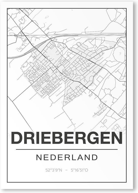 Poster/plattegrond DRIEBERGEN - 30x40cm | bol