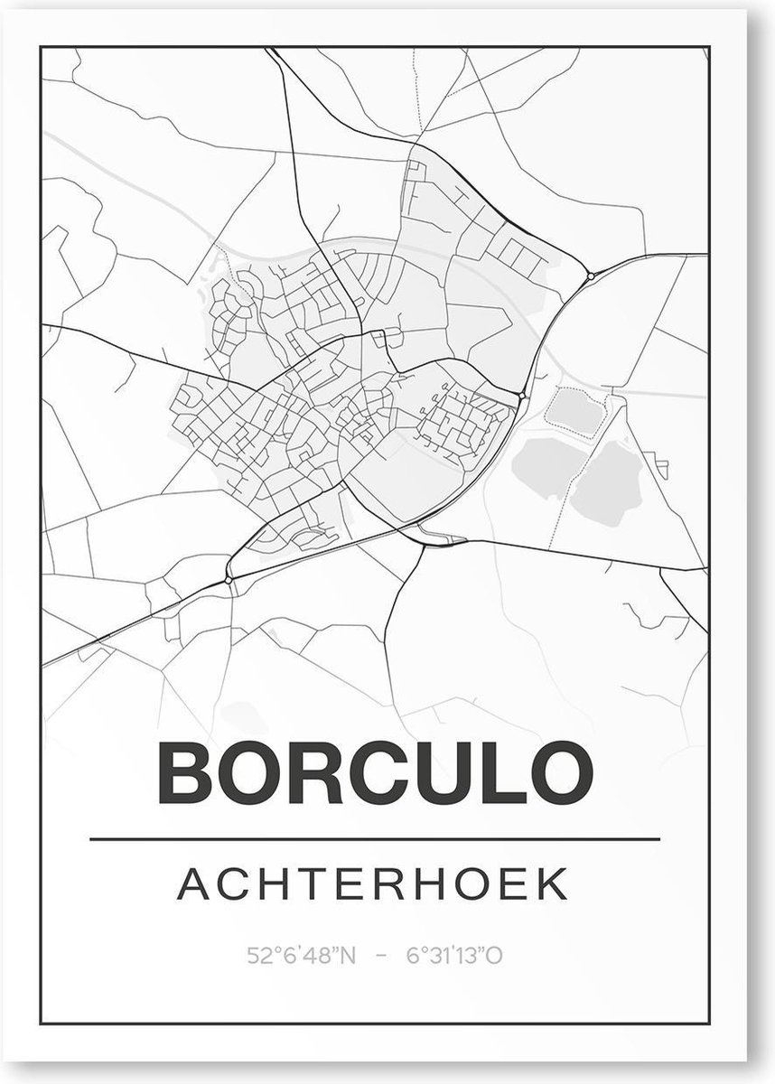 Poster/plattegrond BORCULO - 30x40cm | bol