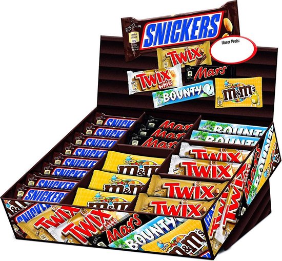 Mars Topsellerbox met 72 repen inclusief Twix Wit - 1 x 3,6 kg Box | bol