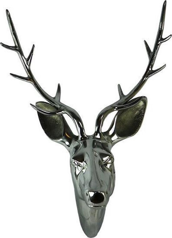 Hoofd Hert Aluminium 31x22x46cm | bol