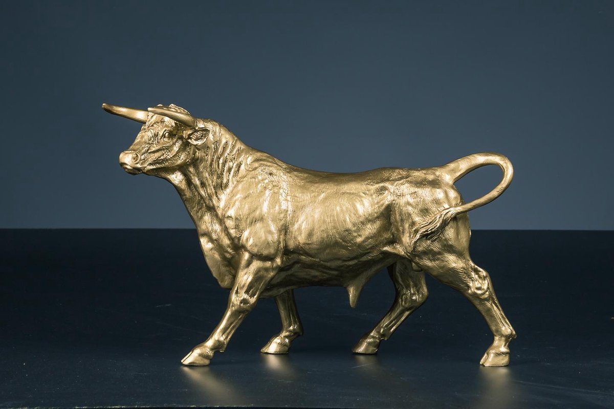 Beeld Gouden Stier - Woondecoratie - Beeld Stier - Decoratie - Cadeau ...
