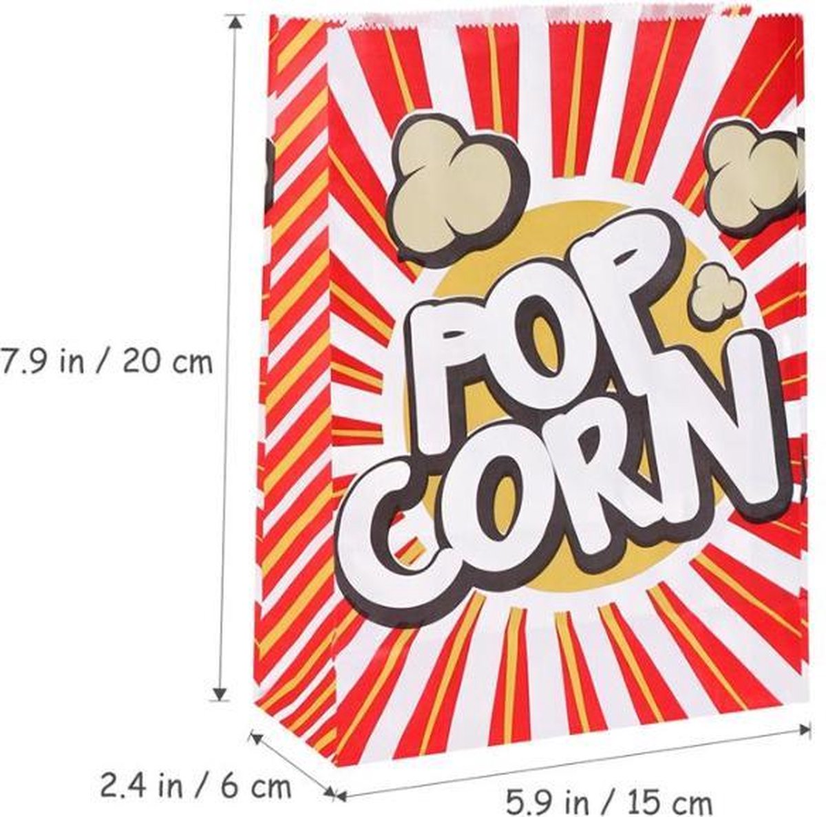 48 x Popcorn zakjes - Uitdeelzakjes - Popcornzak - Snoepzak | bol.com
