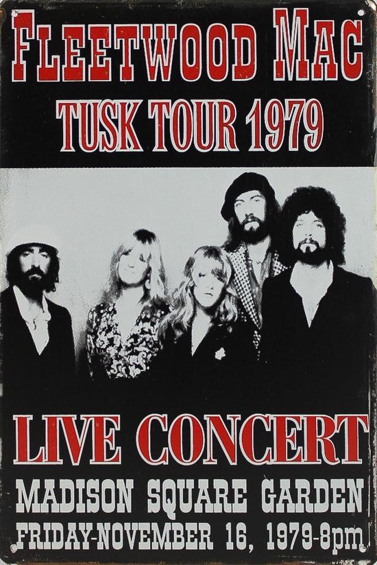 Concertbord - Fleetwood Mac Tusk Tour 1979 -20x30cm | bol