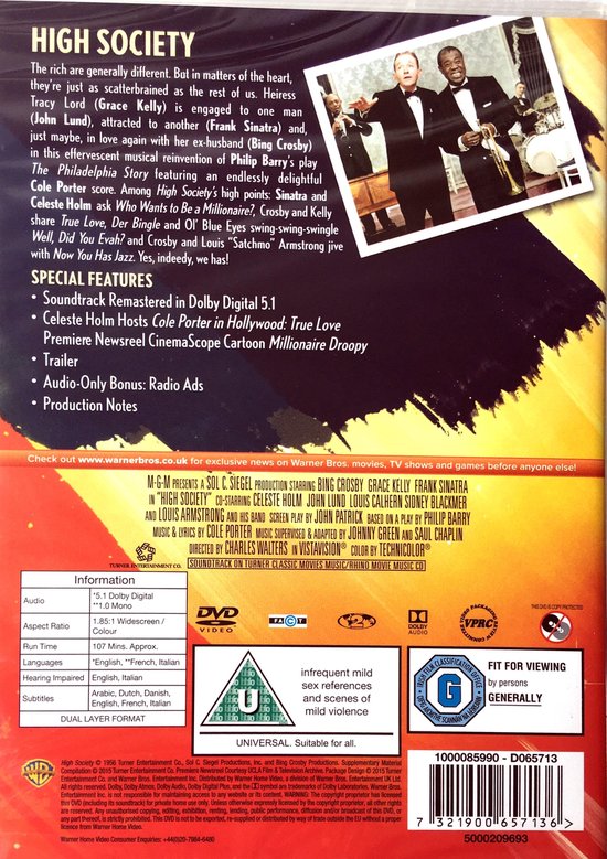 High Society (Dvd), Grace Kelly | Dvd's | bol