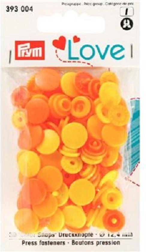 Prym Love Color snaps drukknopen 12,4 mm geel / oranje | bol