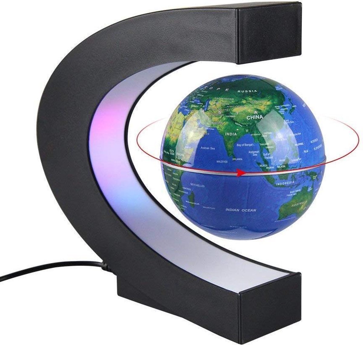 zwevende wereldbol - magnetische wereldbol - led verlichting - Blauw ...