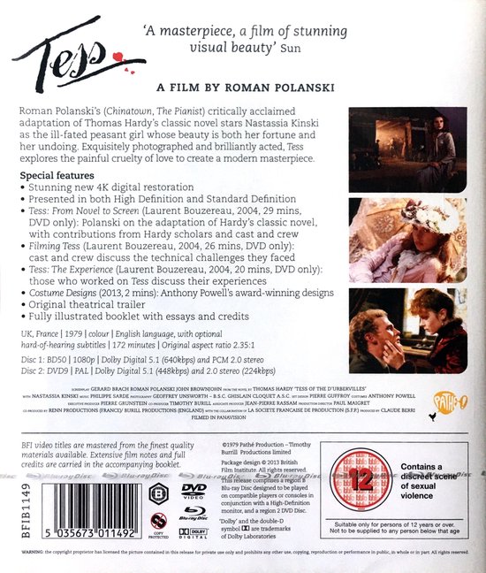 Tess [1979] [Dual Format] (Blu-ray) | Dvd's | bol
