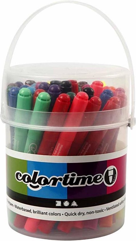 Colortime stift. diverse kleuren. lijndikte 5 mm. 42 stuk/ 1 doos | bol.com