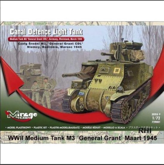 Mirage | 729001 | Canal Defence Light Tank M3 Grant CDL | 1:72 | bol