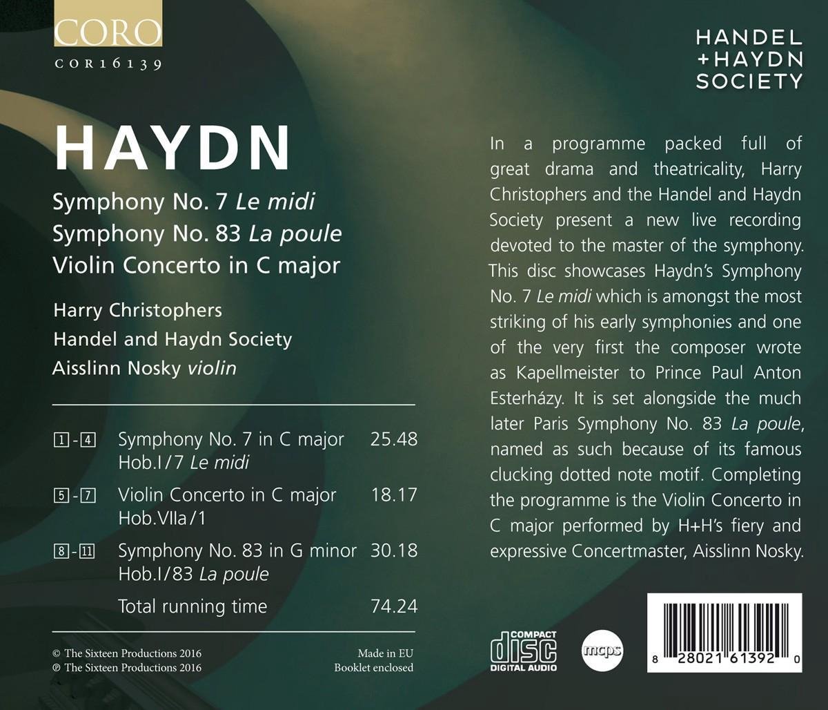 Aisslinn Nosky, Händel And Haydn Society, Harry Christophers - Haydn: Symphonies 7 &... | bol.com