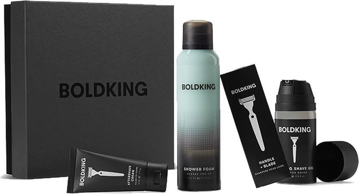 Boldking Giftbox - Scheermesje, Aftershave Schuim, Scheergel & Doucheschuim - Mannen | bol.com