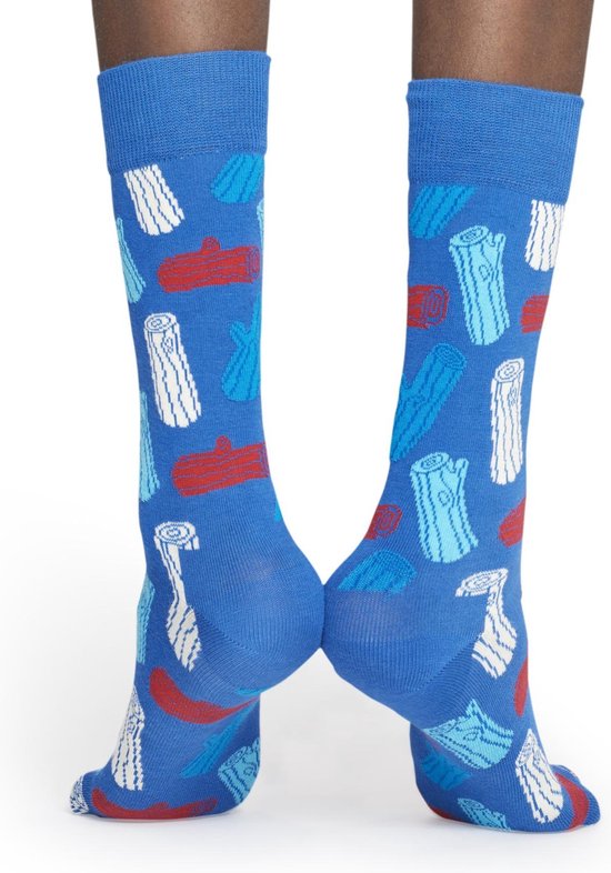Happy Socks Logs Sokken - Blauw - Maat 36-40 | bol.com