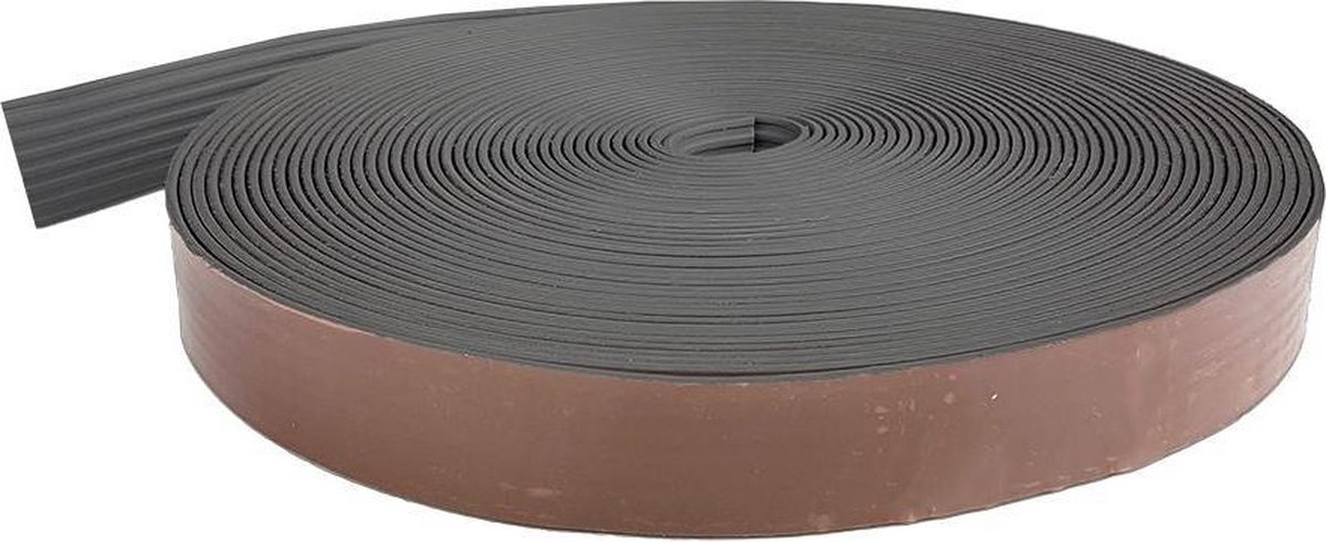 Rubber trap strip zelfklevend 15m x 27mm Grijs | bol