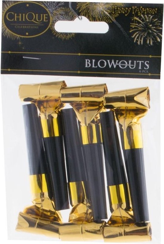 48x Zwarte/metallic gouden roltongen/roltoeters. | bol