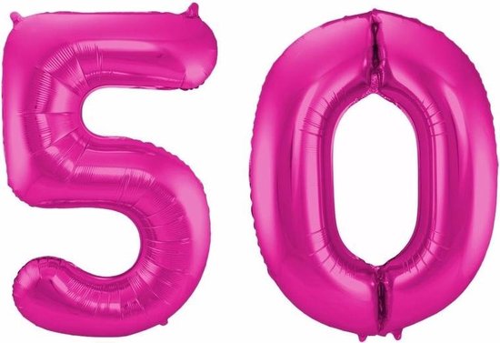Ballon numéro 50 rose 86 cm | bol.com