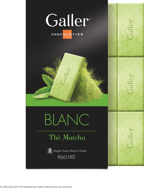 Galler Chocolade Tablet Wit Matcha Thee - 10 x 80 gram | bol.com