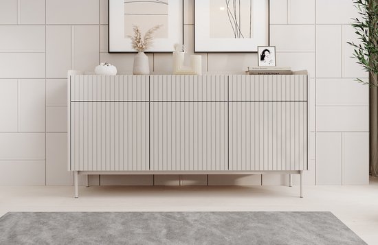 Meubella - Dressoir Livako - Beige - 153 cm | bol