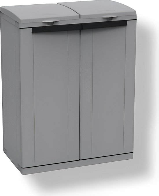 Ecocab Opbergkast voor buiten, 2 aparte vakken, materiaal: kunststof ...