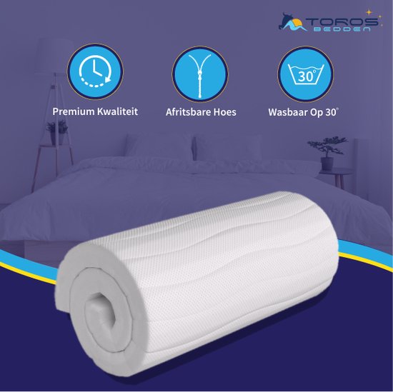 Toros Bedden - Topmatras Bamboo - 140x200 - Topper Matras HR Koudschuim ...