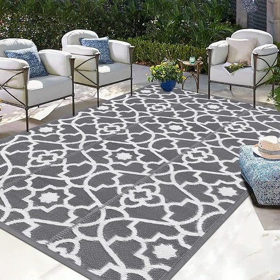 Outdoor tapijt, weerbestendig, 180 x 270 cm, groot tuintapijt voor ...