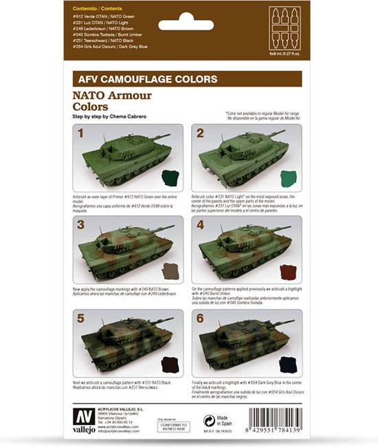 Vallejo val 78413 - Model Air AFV Camouflage Colors - NATO Armour ...