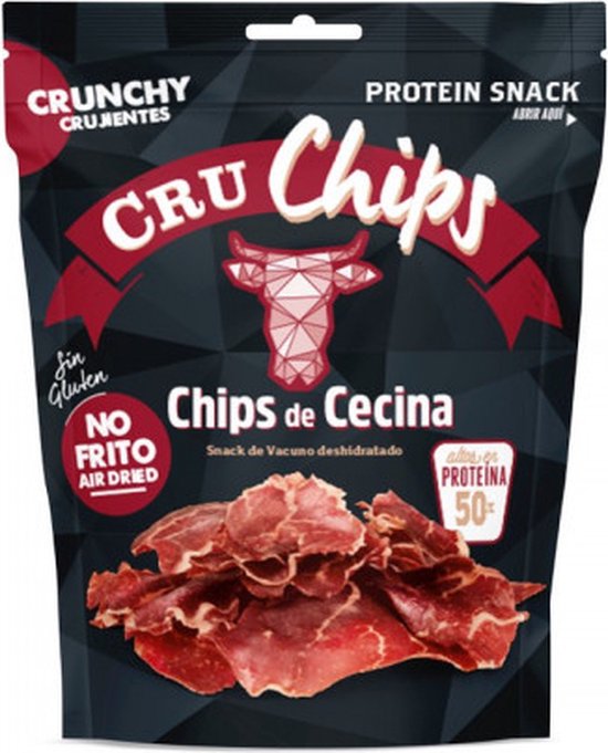 Cruchips Chips de Cecina | Meat Chips | Protein Snack | 6 x 25 gram | bol