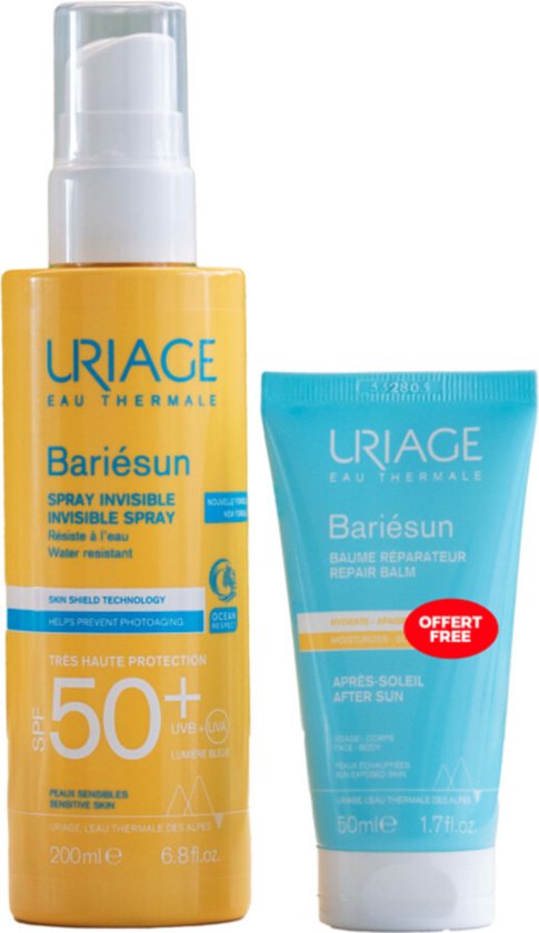 Uriage Bariésun Invisible Spray Zeer Hoge Bescherming SPF50+ 200 ml + Herstelbalsem 50... | bol