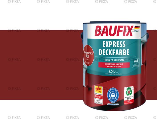 BAUFIX Express Dekkende lakverf Scandinavisch rood 2,5 Liter | bol