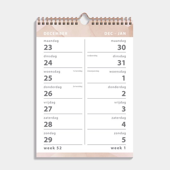 Hobbit - 2 weeks kalender 2025 - kalender met 2 weken overzicht - A4 ...