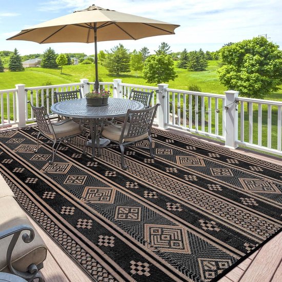 150x240 cm Omkeerbaar Outdoor Patio Tapijt - UV Bestand Waterdicht Gerecycled Plastic... | bol