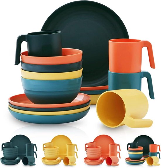 Plastic Bestek Set van 16 Stuks - Onbreekbaar en Herbruikbaar ...