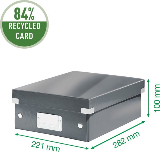 Leitz Wow Click & Store Kleine Opbergdoos - 84% Gerecycled Karton ...