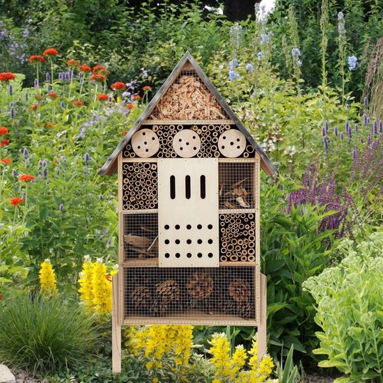 Insectenhotel, groot XXL-formaat, staand, met grondpen, totale hoogte ...