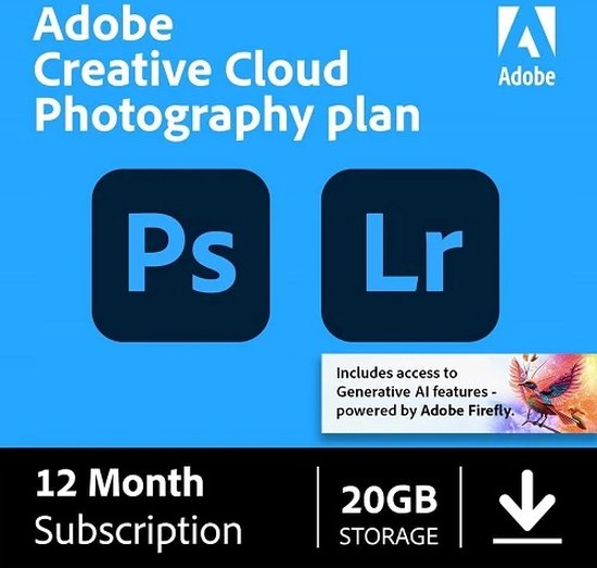 Adobe Creative Cloud Photography Plan - 20GB cloudopslag - PC/Mac | bol