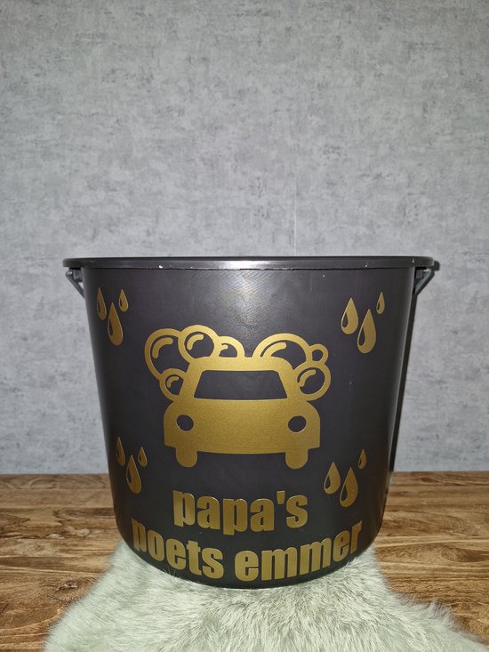 Cadeau emmer- Papa's poets emmer-auto-sop-zwart-bouwemmer-12 liter | bol
