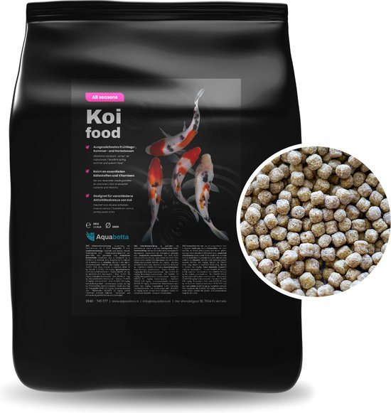 Aquabetta Koivoer 6mm - ALL SEASON 8 Kg (21L) - Professioneel Koi voer ...