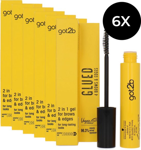 Schwarzkopf Got2b 2in1 Gel For Brows & Edges - 6 x 16 ml | bol