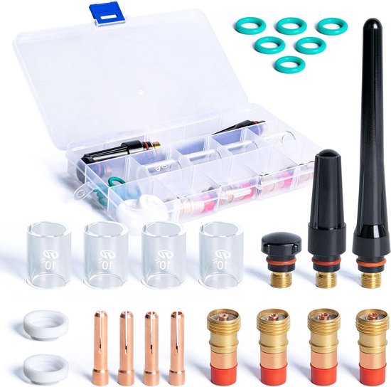23 Stuks TIG Laspistool Kit Verbruiksartikelen Accessoires met Opslag ...
